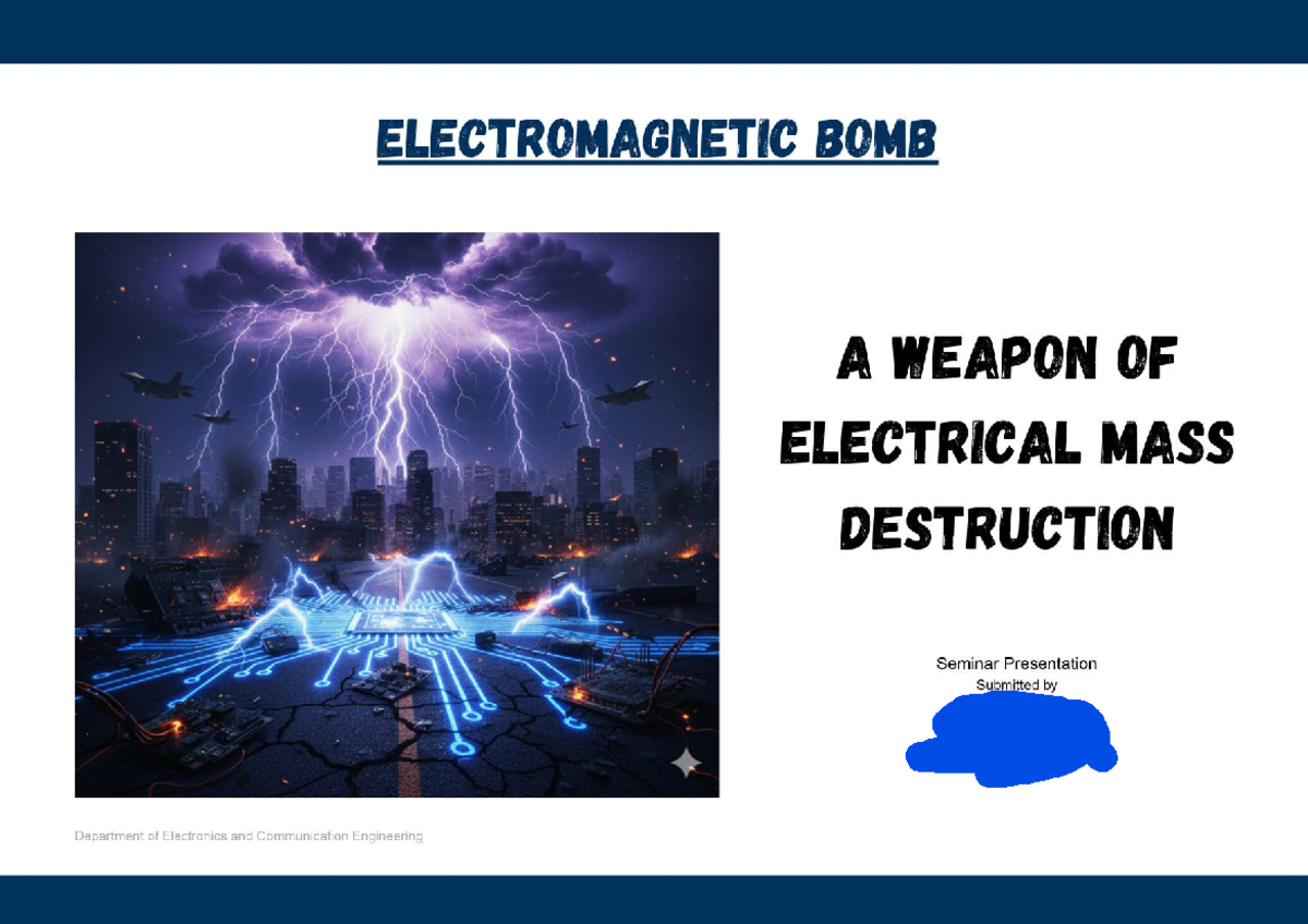 ELECTROMAGNETIC BOMB: A WEAPON OF ELECTRICAL MASS DESTRUCTION (PPT ...