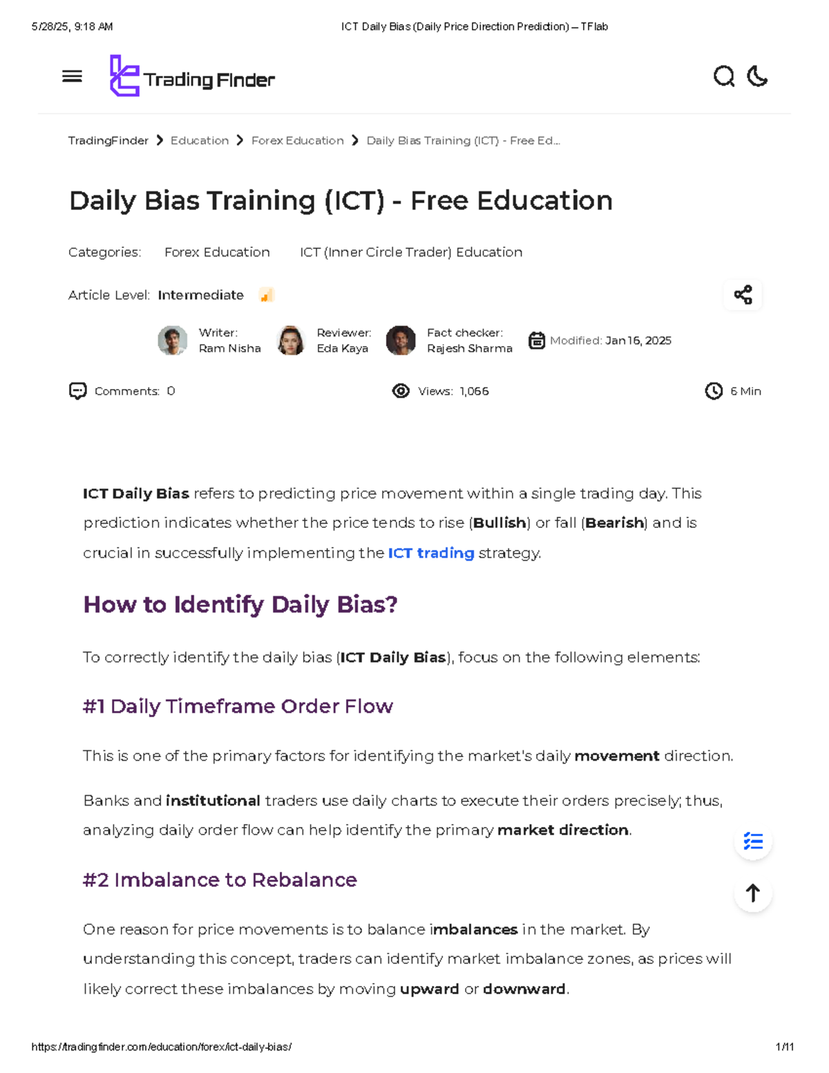ICT Daily Bias Training: Daily Price Direction Prediction Guide - Studocu