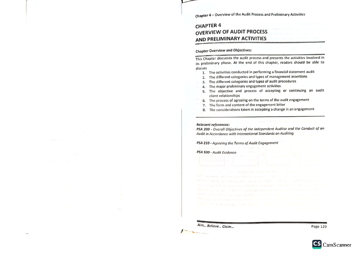 Chapter 4: Audit Process Overview & Preliminary Activities Guide - Studocu