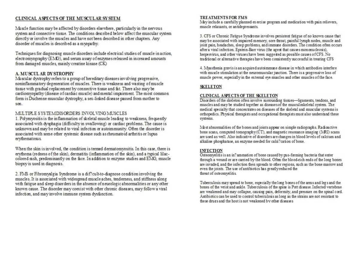 Musculoskeletal system - Accountancy - Studocu