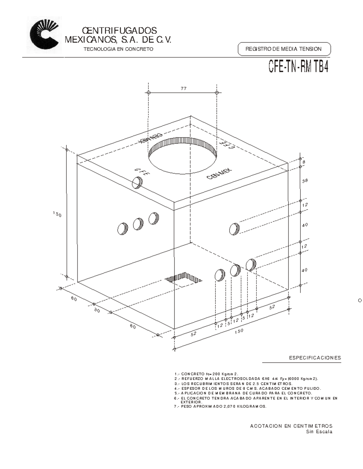 CFE-TN-RMTB4 - detalle de un registro electrico de CFE - CENTRIFUGADOS ...
