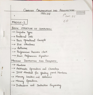 COA Module 4 - Notes - COMPUTER ORGANIZATION AND ARCHITECTURE BEC306C ...