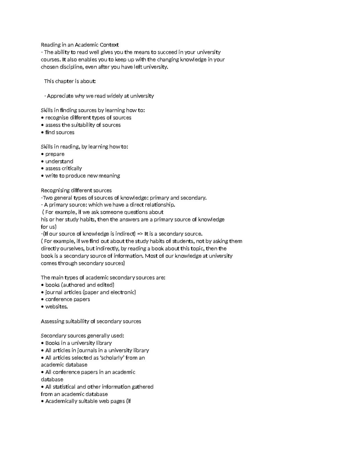 Reading in an Academic Context - It also enables you to keep up with ...
