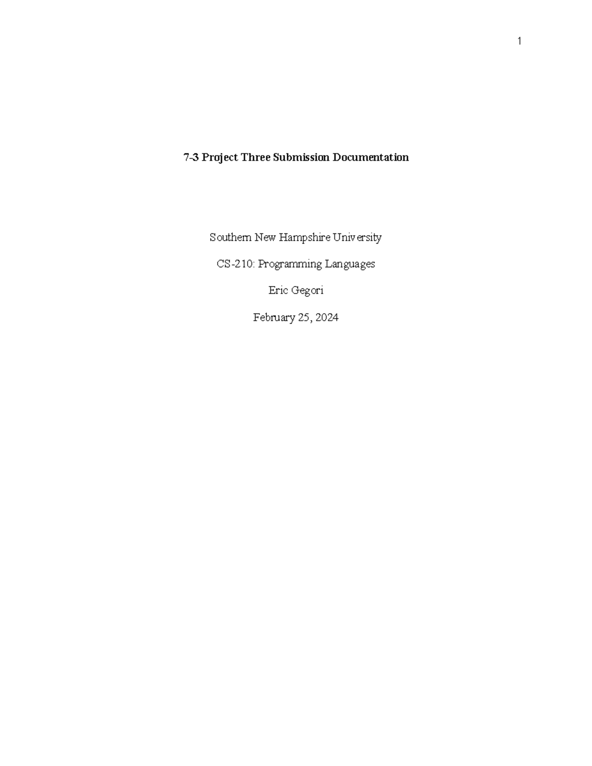 CS-210: Project Three Submission - Program Functionality Overview - Studocu