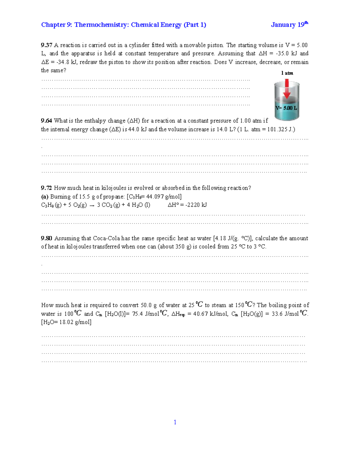 Chapter 9: Thermochemistry - Chemical Energy (Part 1) Notes - Studocu