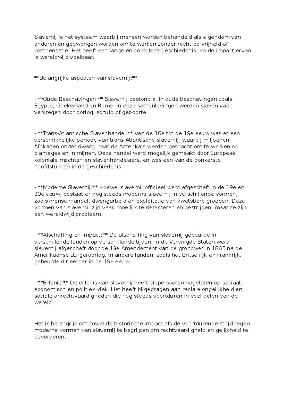 Slavernij: Geschiedenis, Impact en Modernere Vormen van Onderdrukking ...
