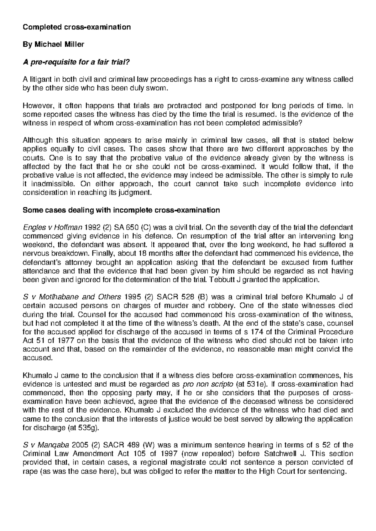 Legal Analysis of Witness Testimony Admissibility in Trials (CIV 101 ...