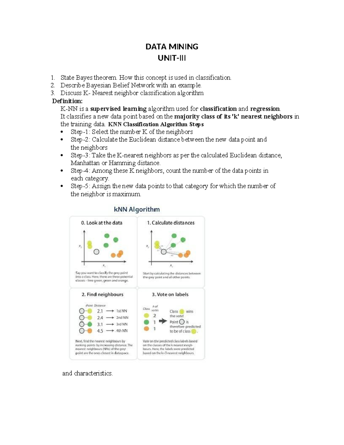 Data Mining Md 2 Bayes Theorem Knn Outlier Detection And Clustering