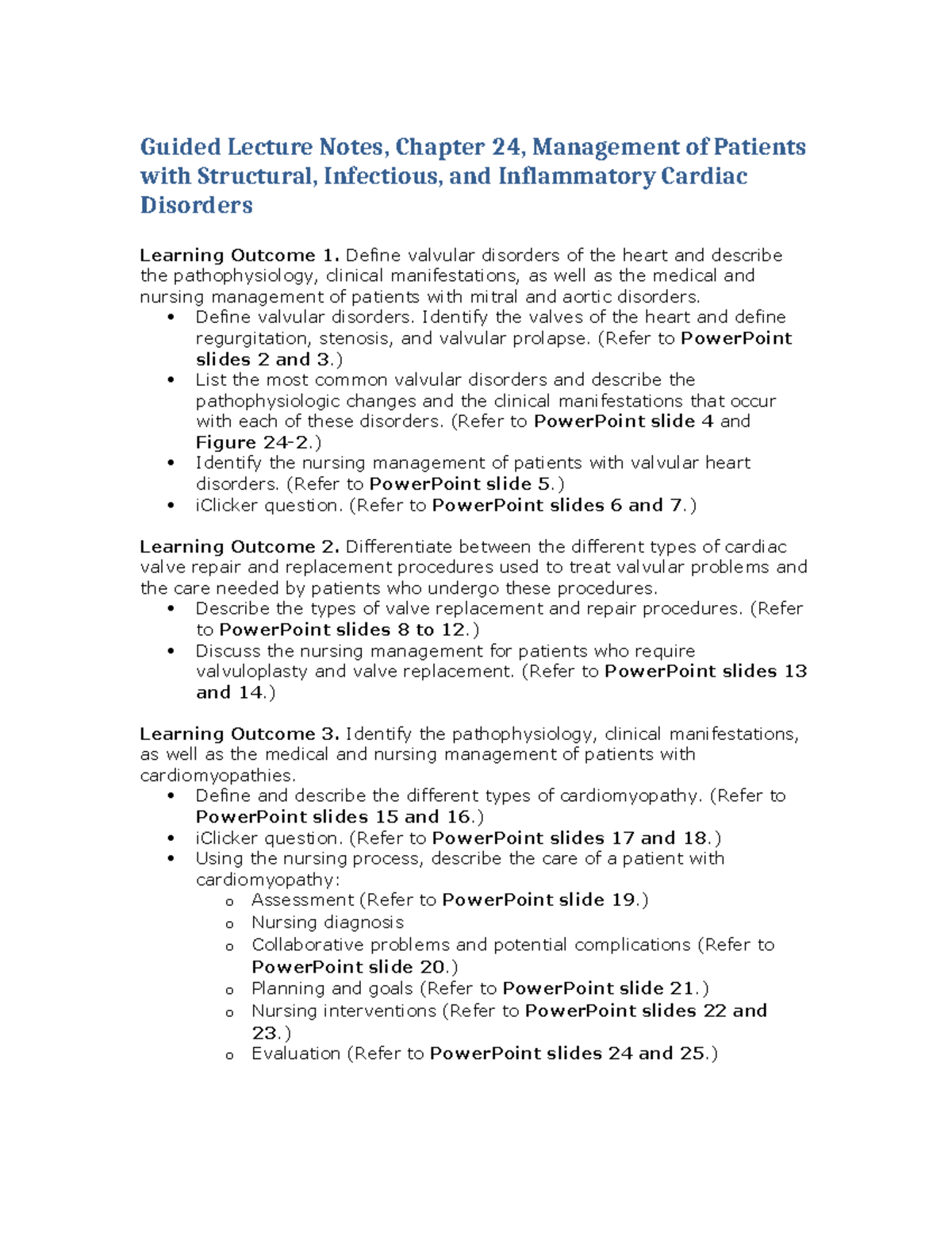 Hinkle 15e Guided Lecture Notes: Chapter 24 on Cardiac Disorders - Studocu