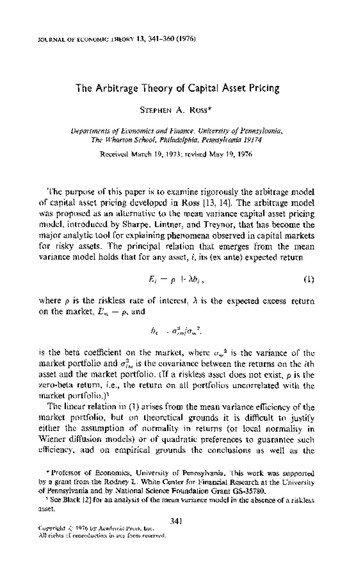 (white paper)The-Arbitrage-Theory-of-Capital-Asset-Pricing - The ...