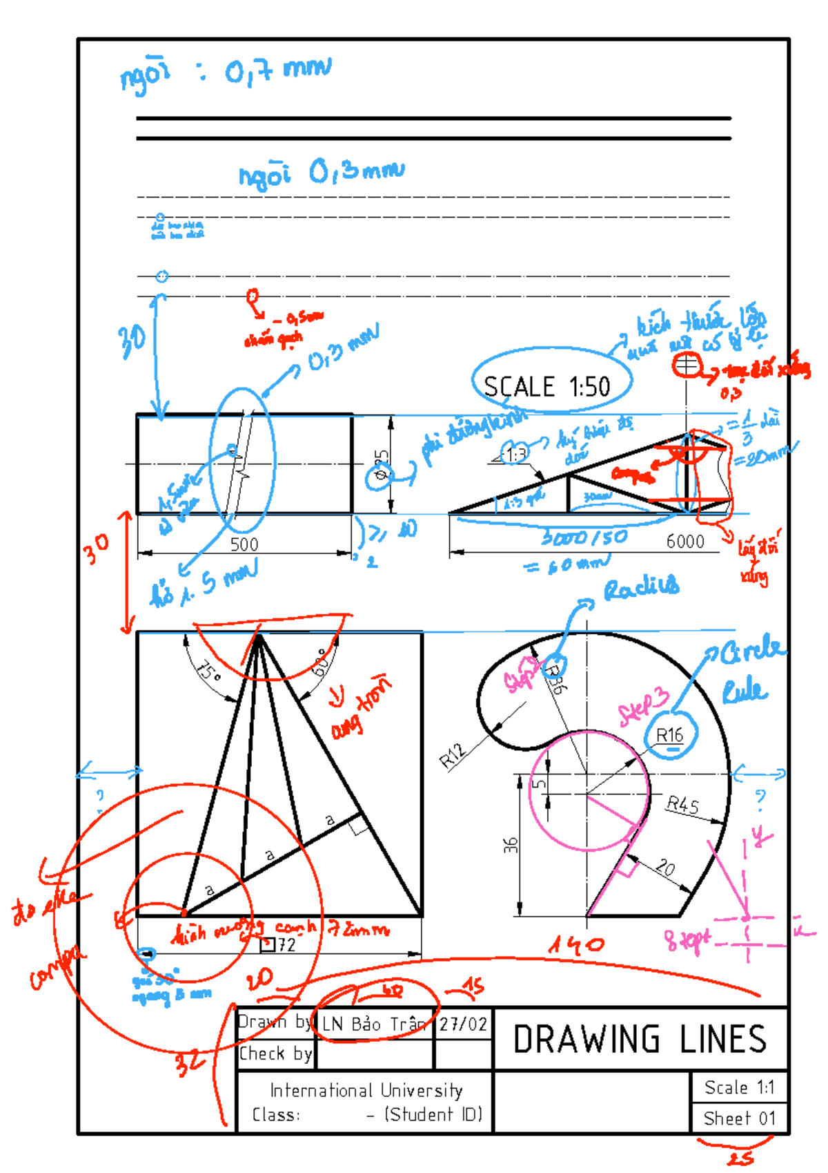 Assignment 1 Drawing Lines Engineering Drawing 500 в 6000 1 A A A