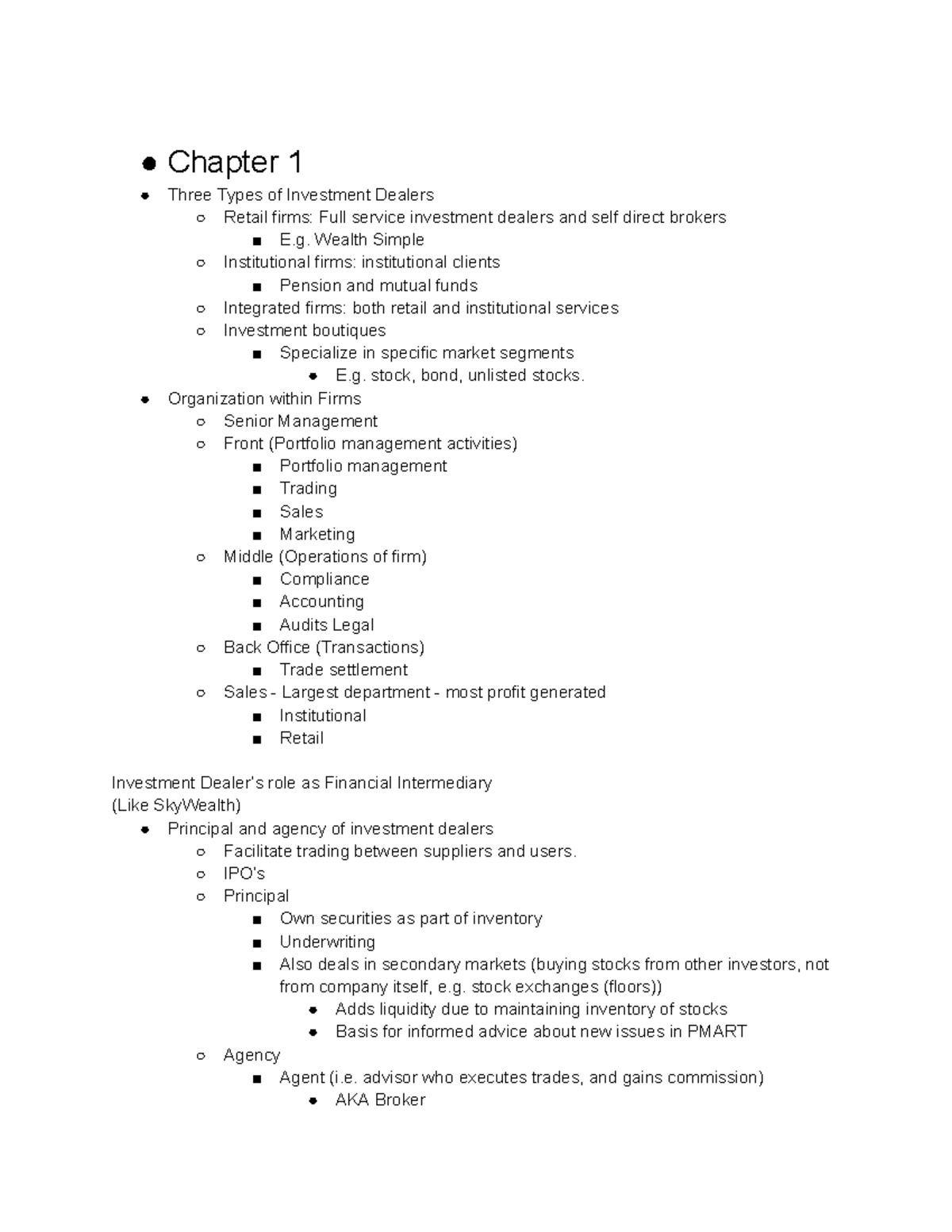 CSC - CSC DOCS - Chapter 1 Three Types of Investment Dealers Retail ...