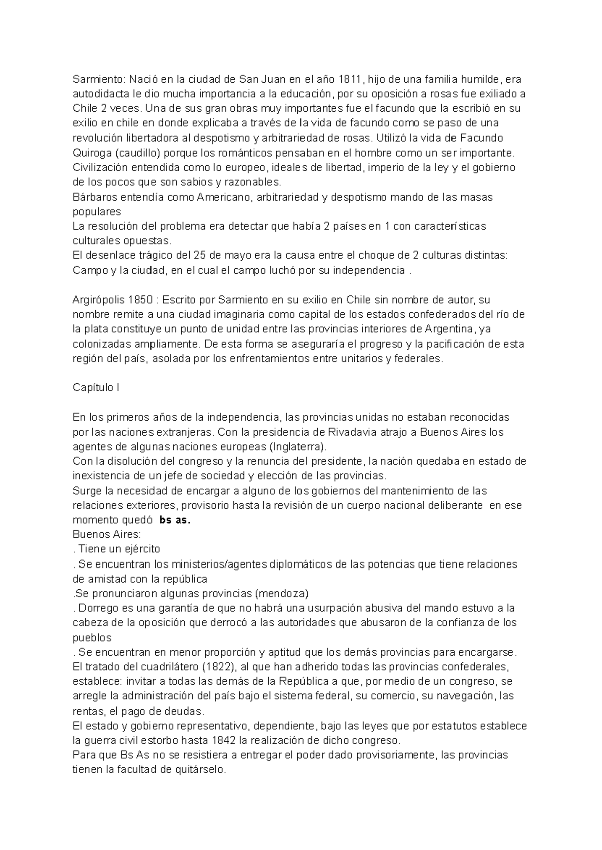 Argirópolis: Análisis de la obra de Sarmiento en su exilio en Chile ...