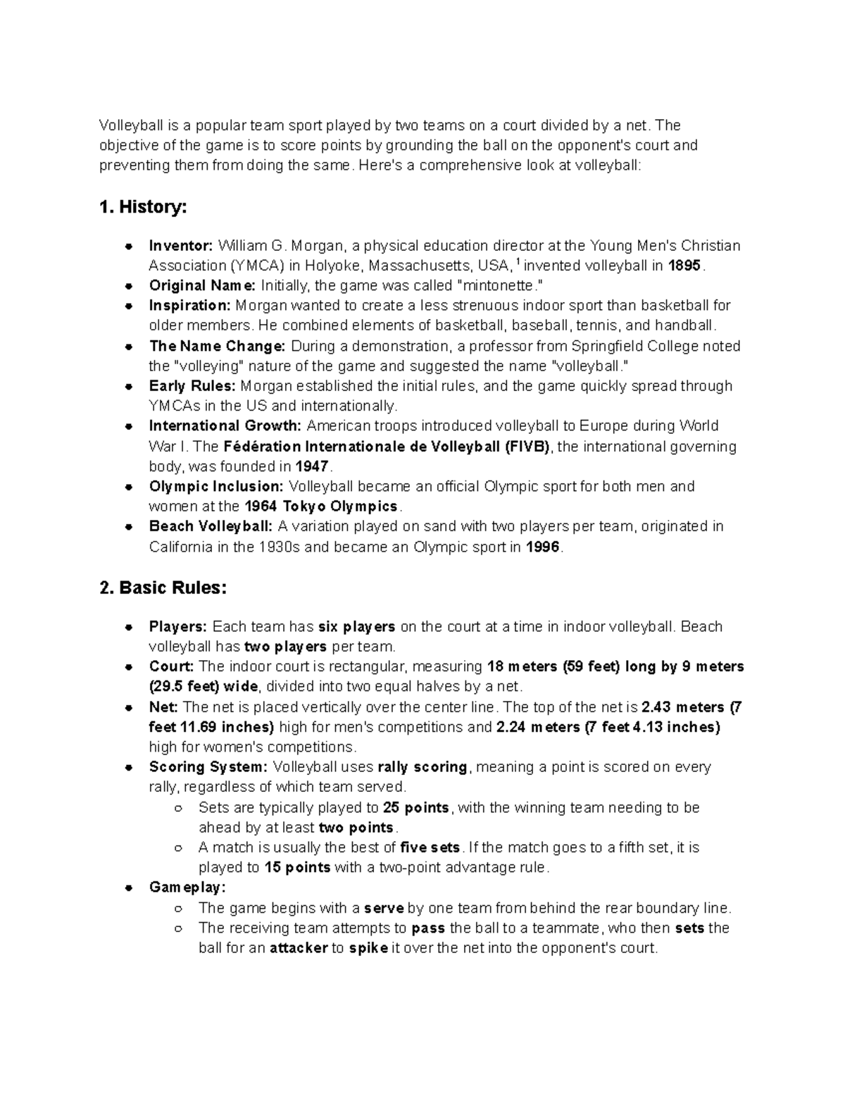 Volleyball Notes: A Comprehensive Overview of the Sport and Its Rules ...