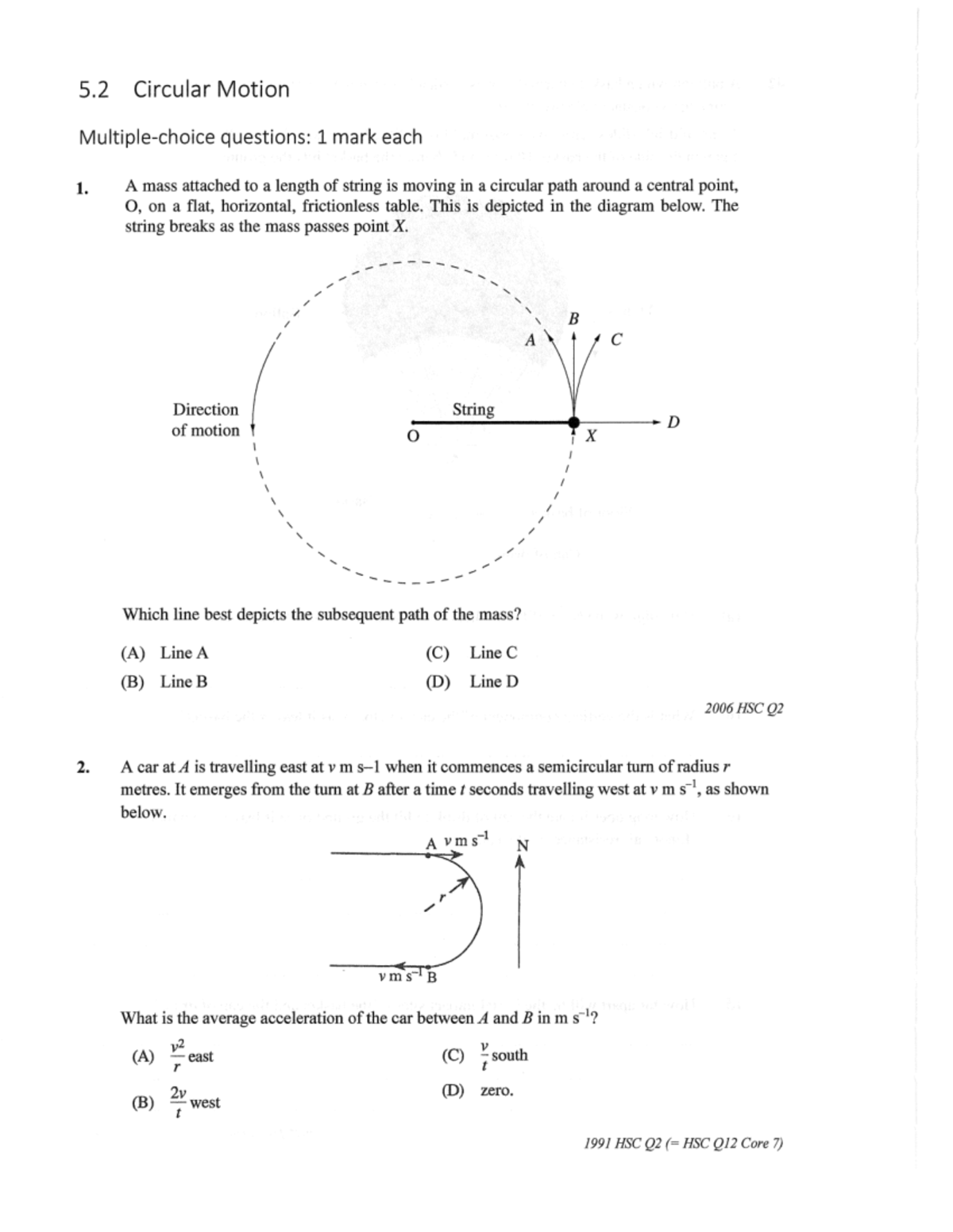 Module 5.2 HSC Physics Circular Motion Questions and Answers - Studocu