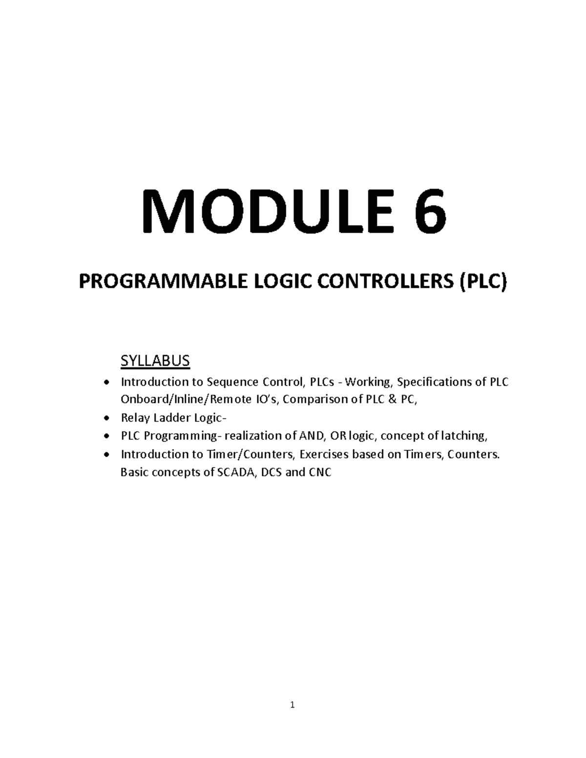 PLC Programming 2026: Ladder Logic and Control Techniques - Studocu