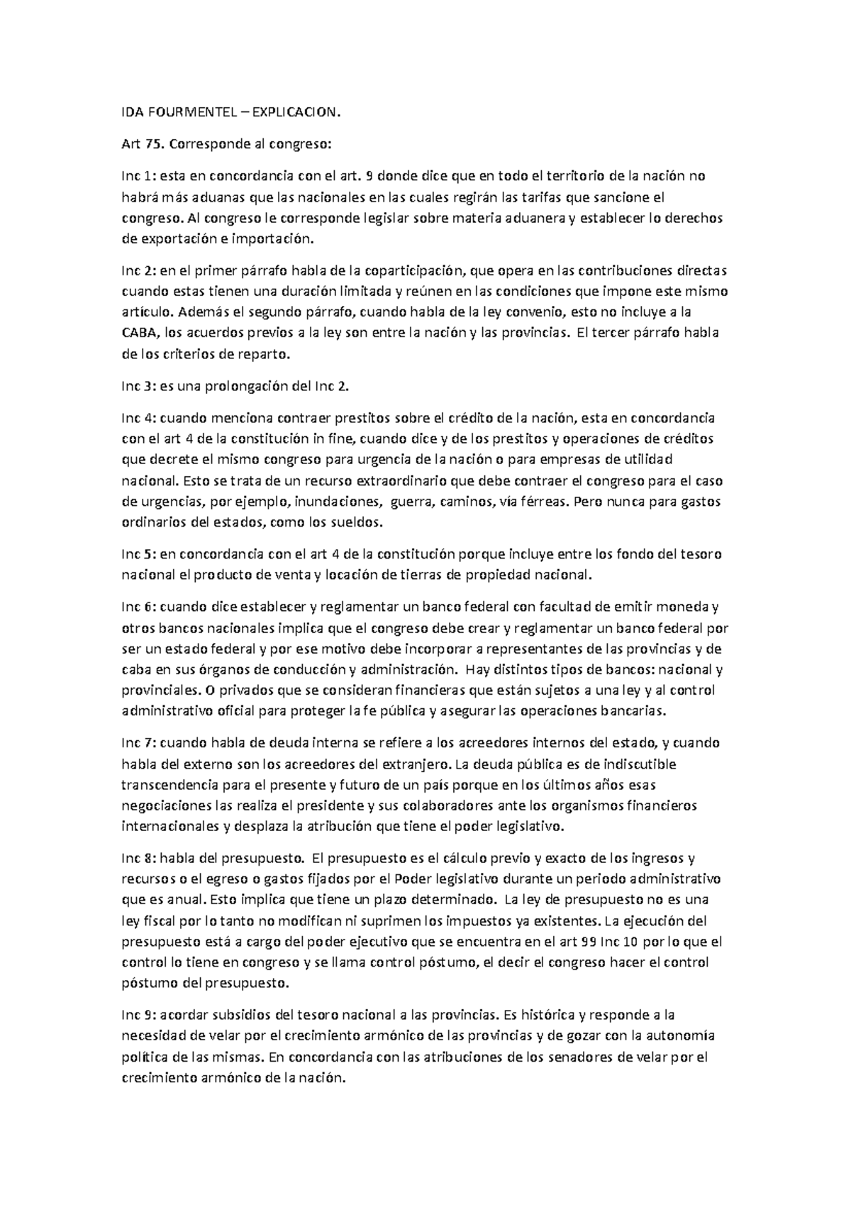 Explicación del Artículo 75: Análisis y Detalles Jurídicos - Studocu