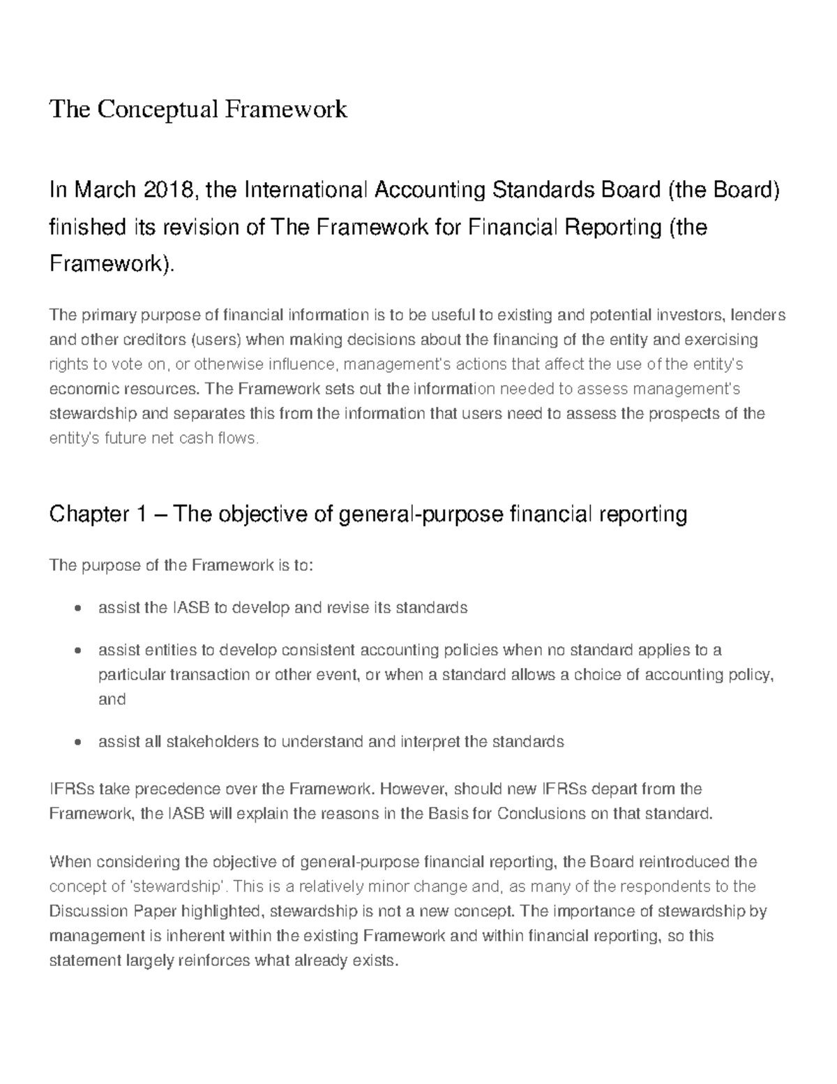 Conceptual Framework - SBR Article - The Conceptual Framework In March ...