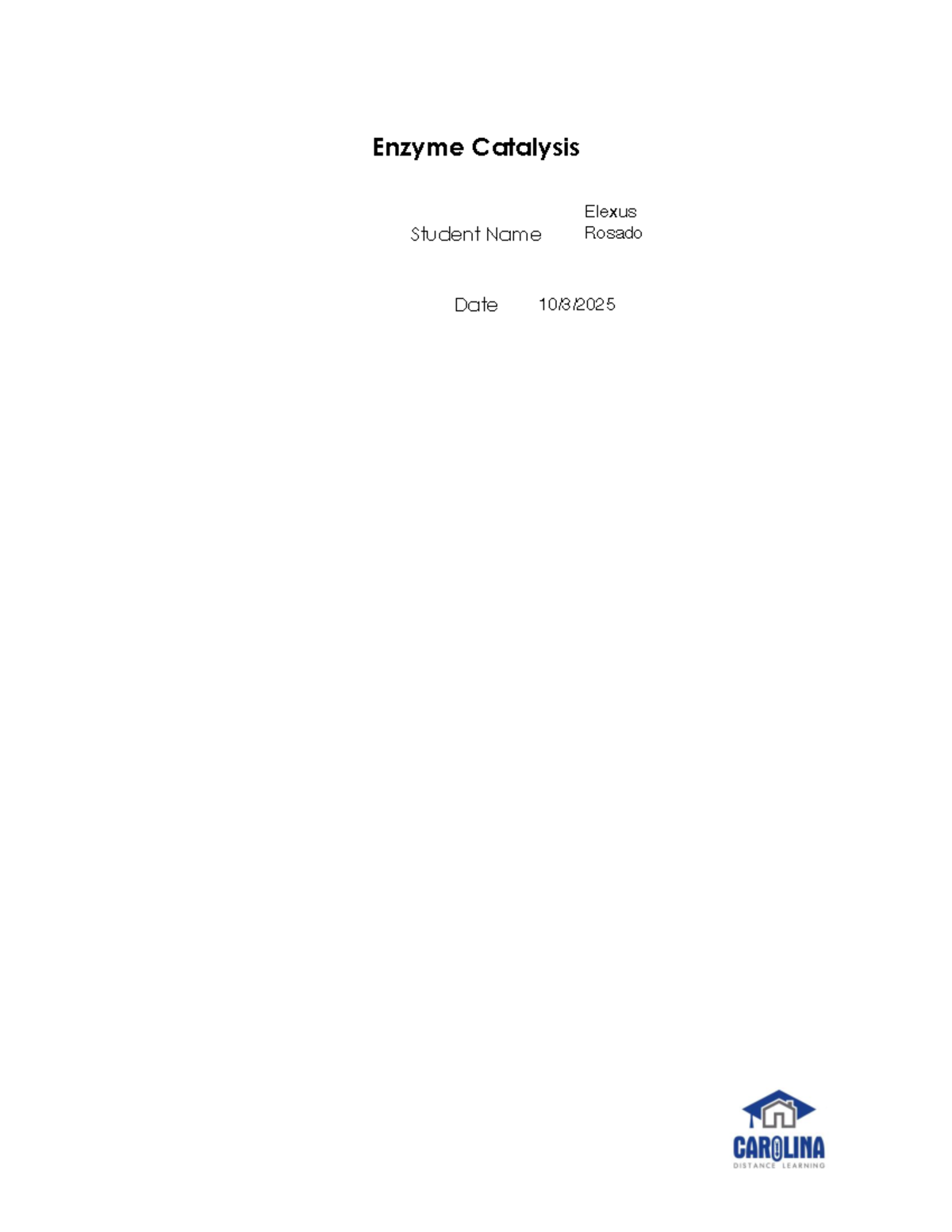 Enzyme Catalysis Lab Report (BIO101) - Data Analysis & Graphs - Studocu