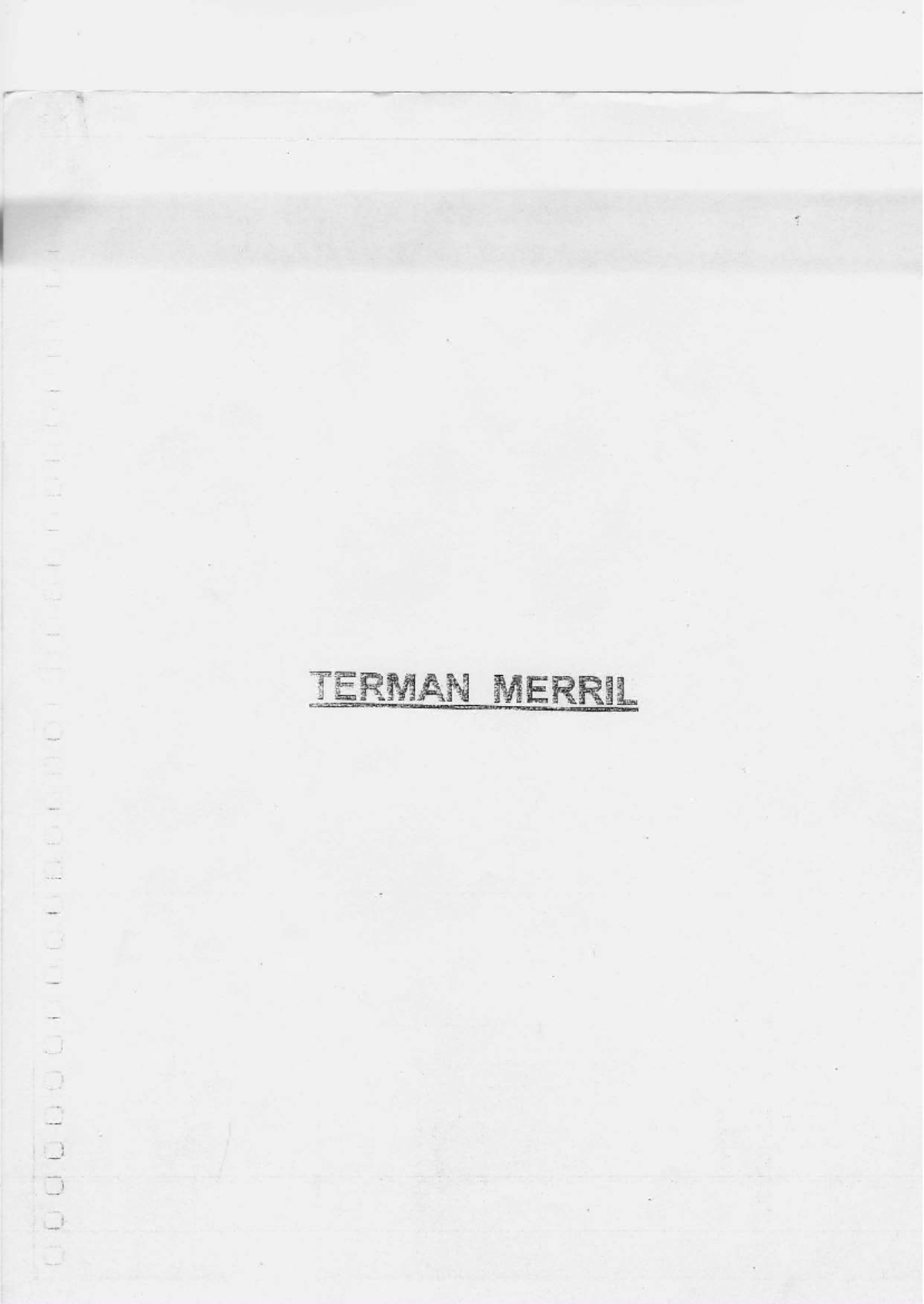 Protocolo Terman - Material de Prueba Psicométrica - Studocu