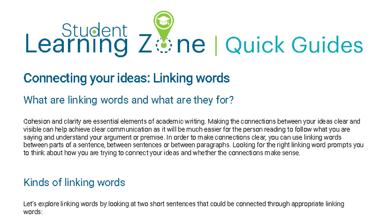 Linking Words: Enhancing Cohesion in Academic Writing (sxdSX) - Studocu