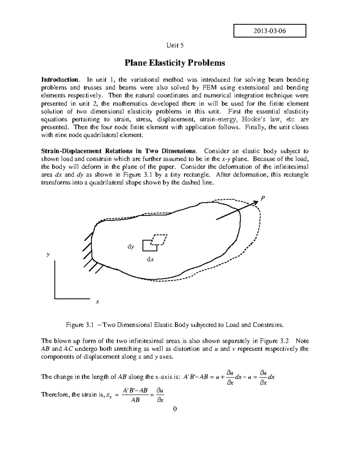 Unit5 quad4 - Finite element resource - Unit 5 Plane Elasticity ...