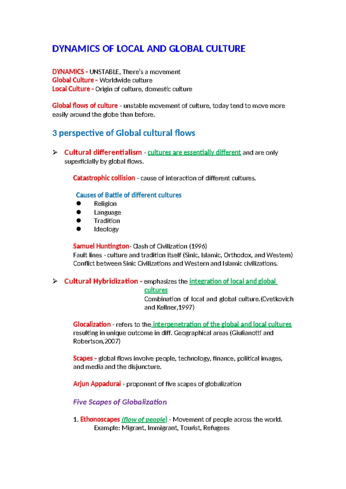 Dynamics of Local and Global Culture: Unstable Movements and Flows ...
