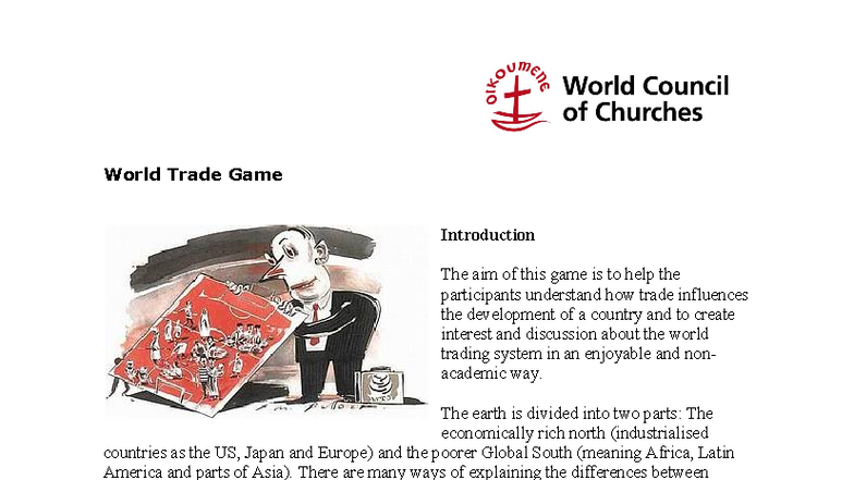World Trade Game: Understanding Global Trade Dynamics - Studocu