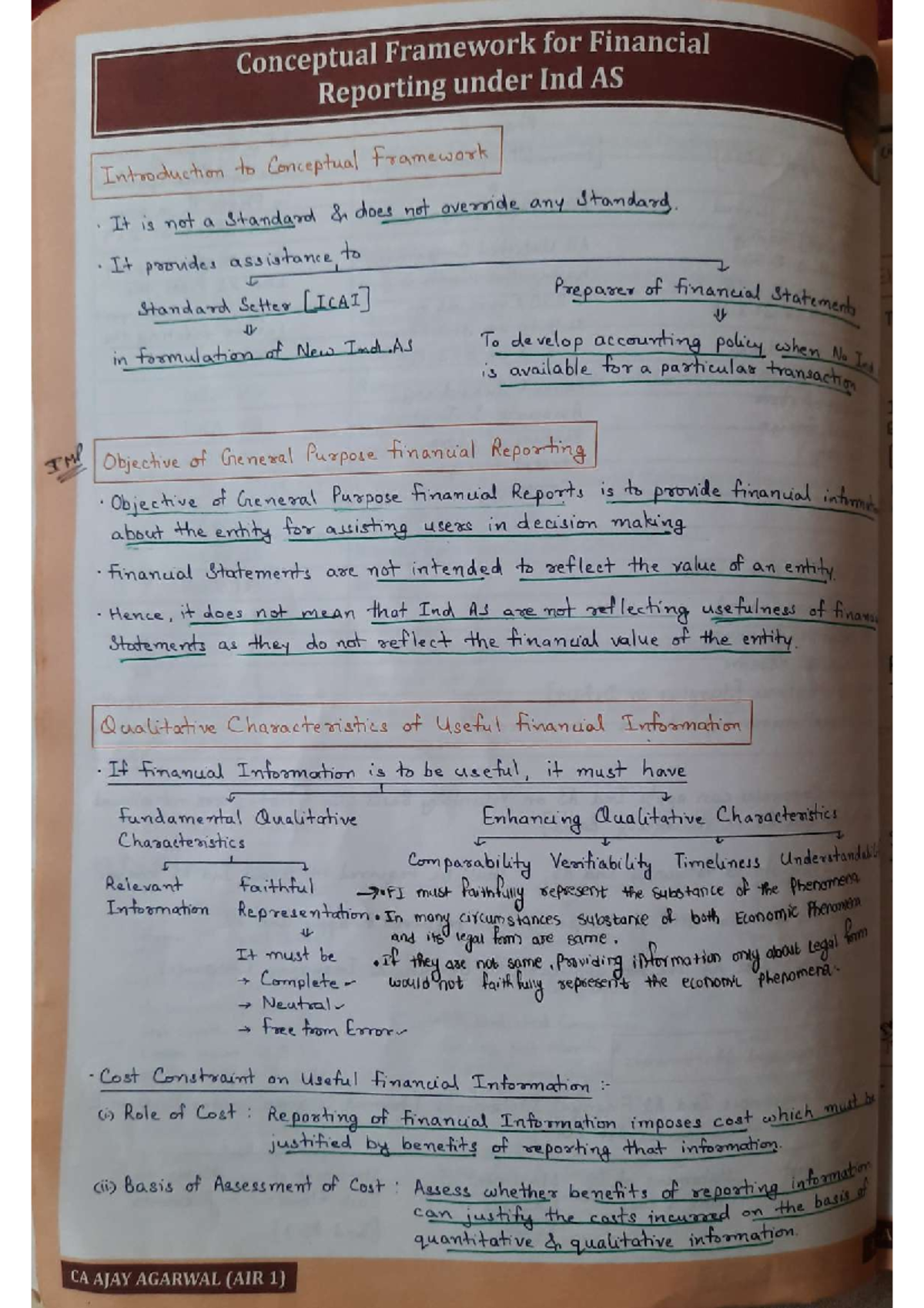 Conceptual Framework for Financial Reporting under Ind AS - Notes - Studocu