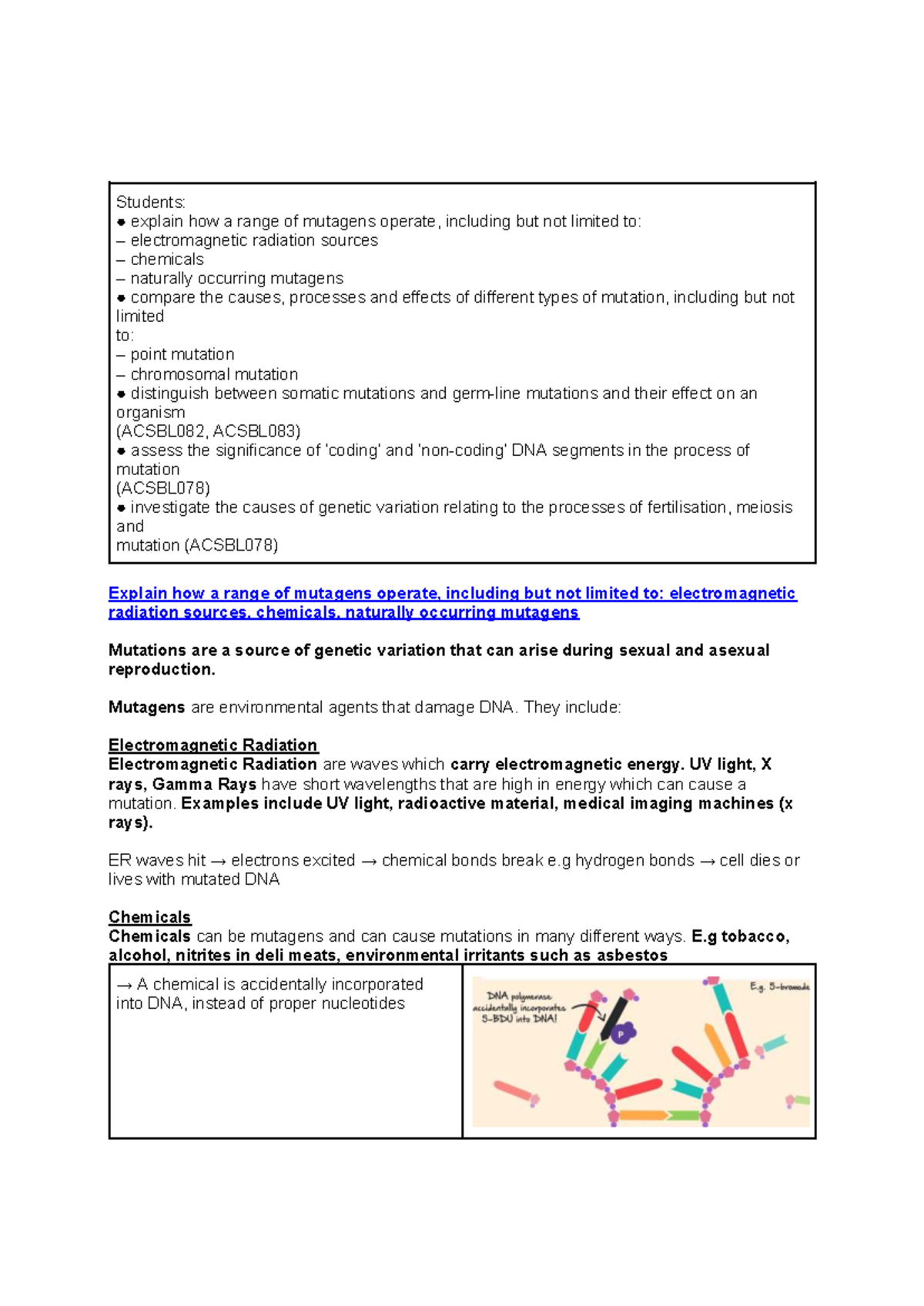 Biology Module 6: Mutagens, Mutations, and Genetic Technologies ...