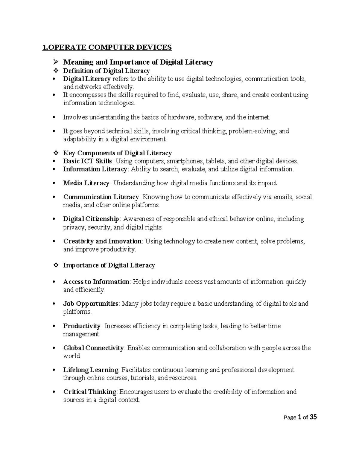 Digital Literacy Level 4: Chapter 1 - Understanding Computer Devices ...