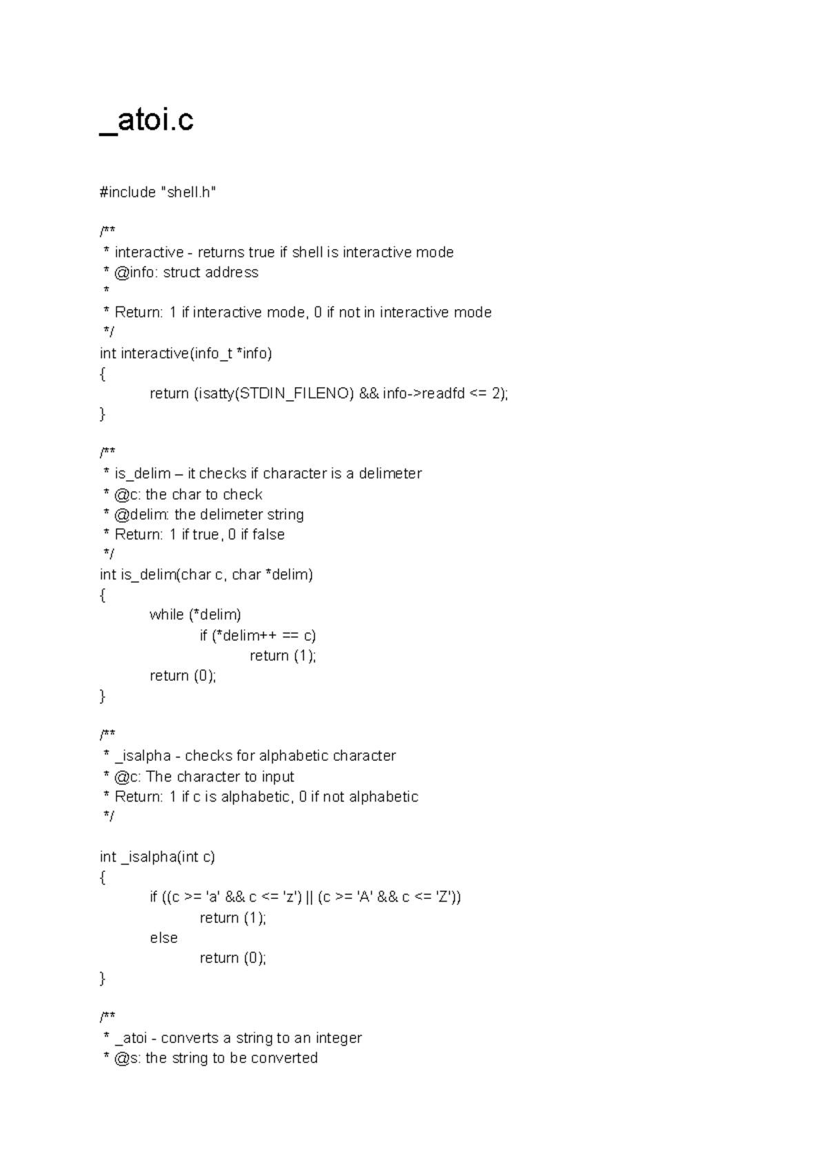 Revised Version of 0x16 Simple Shell Implementation - Studocu