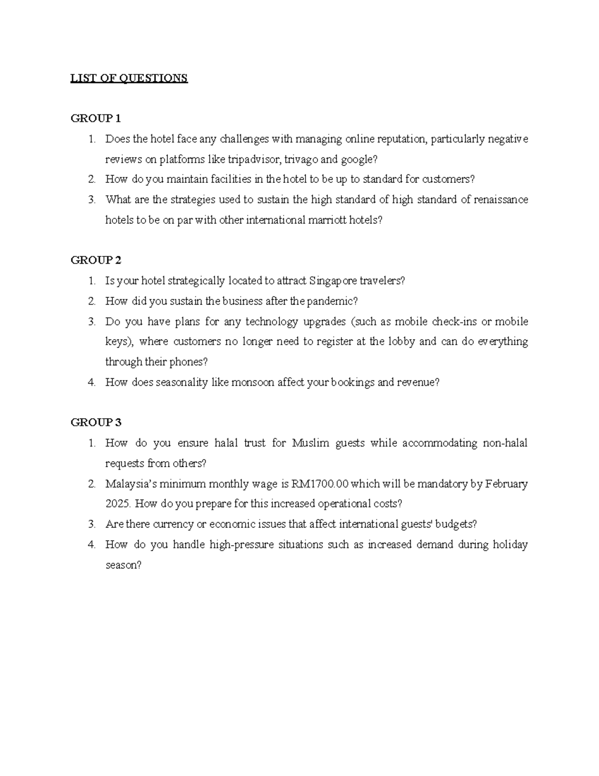 IB Interview Questions - Hotel Management Challenges and Strategies ...