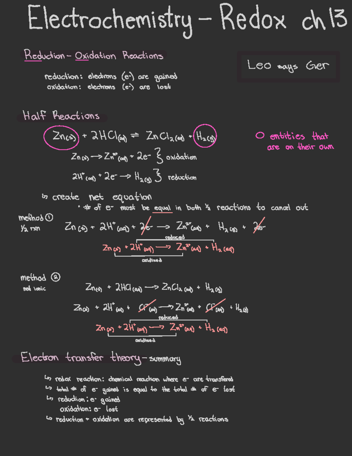 Electrochemistry Quick Notes - Diploma Prep Chem 30 - Studocu