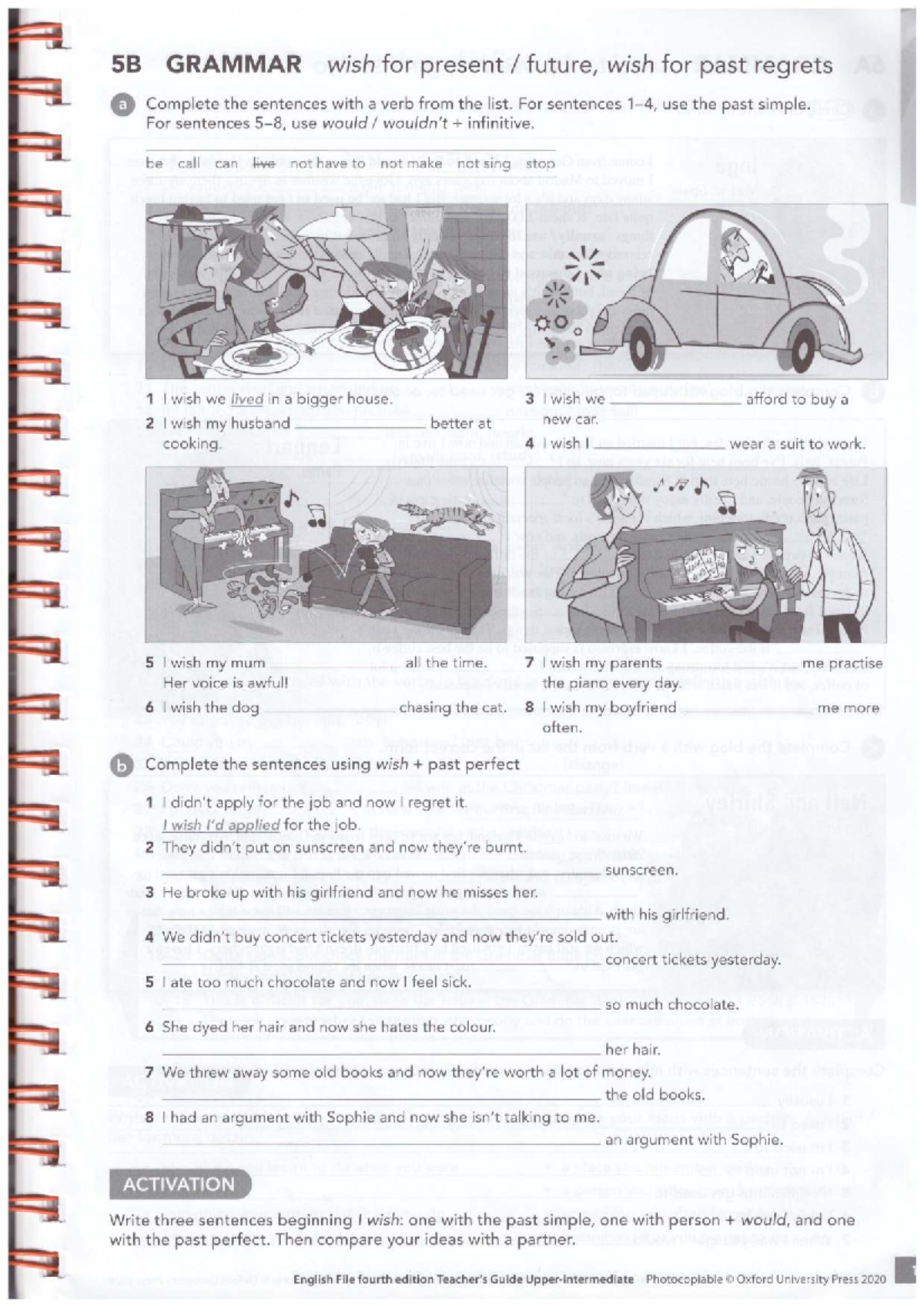 5B GRAMMAR: Wishes for Present, Future, and Past Regrets - Studocu