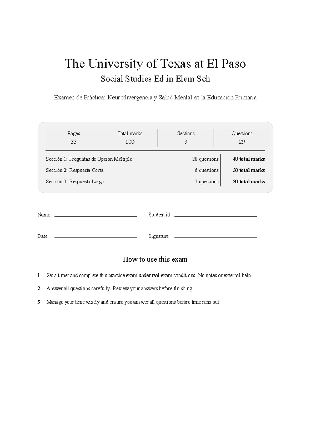 ELED 4309 Social Studies Ed in Elem Sch Práctica: Neurodivergencia y ...