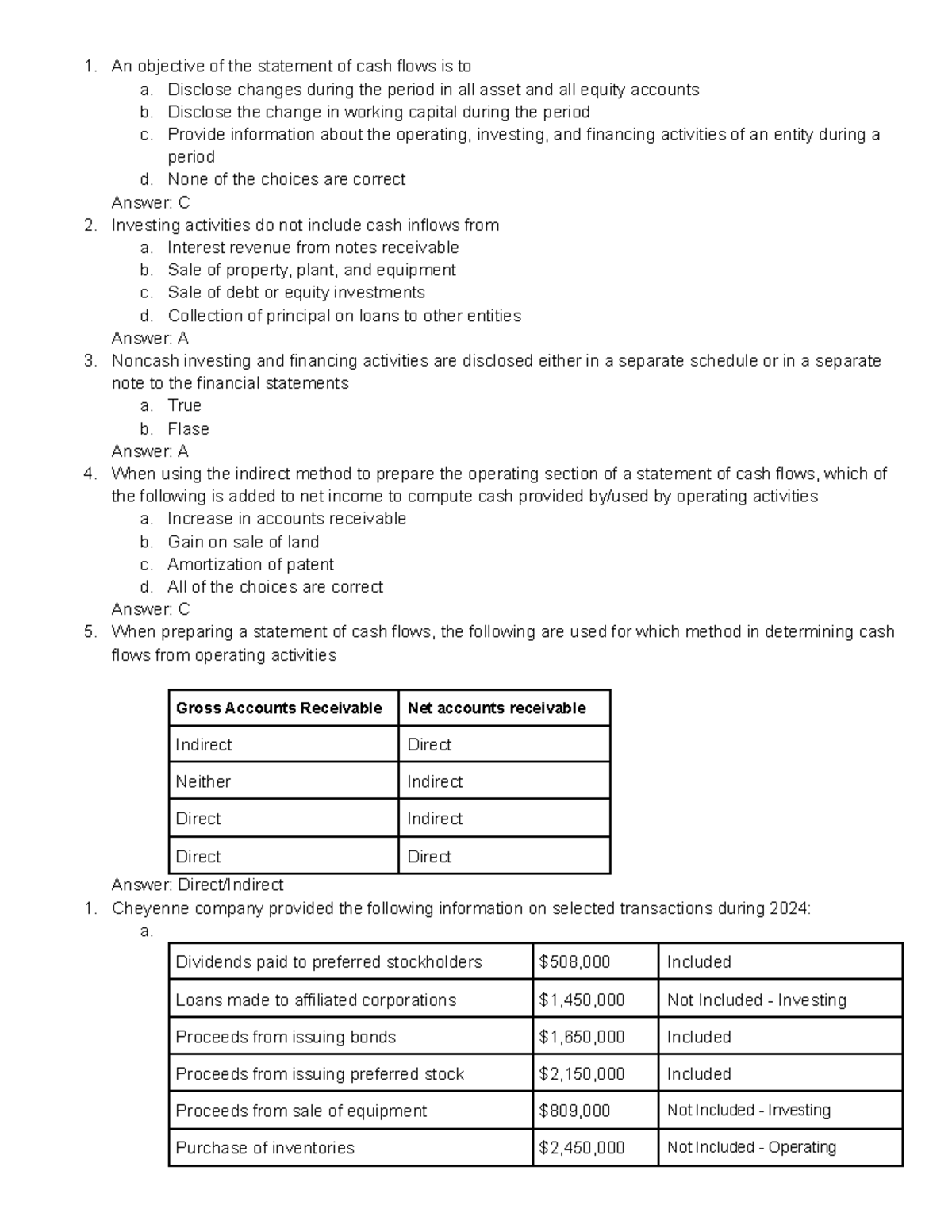 Module 3 Quiz: Statement of Cash Flows with Answers - Studocu