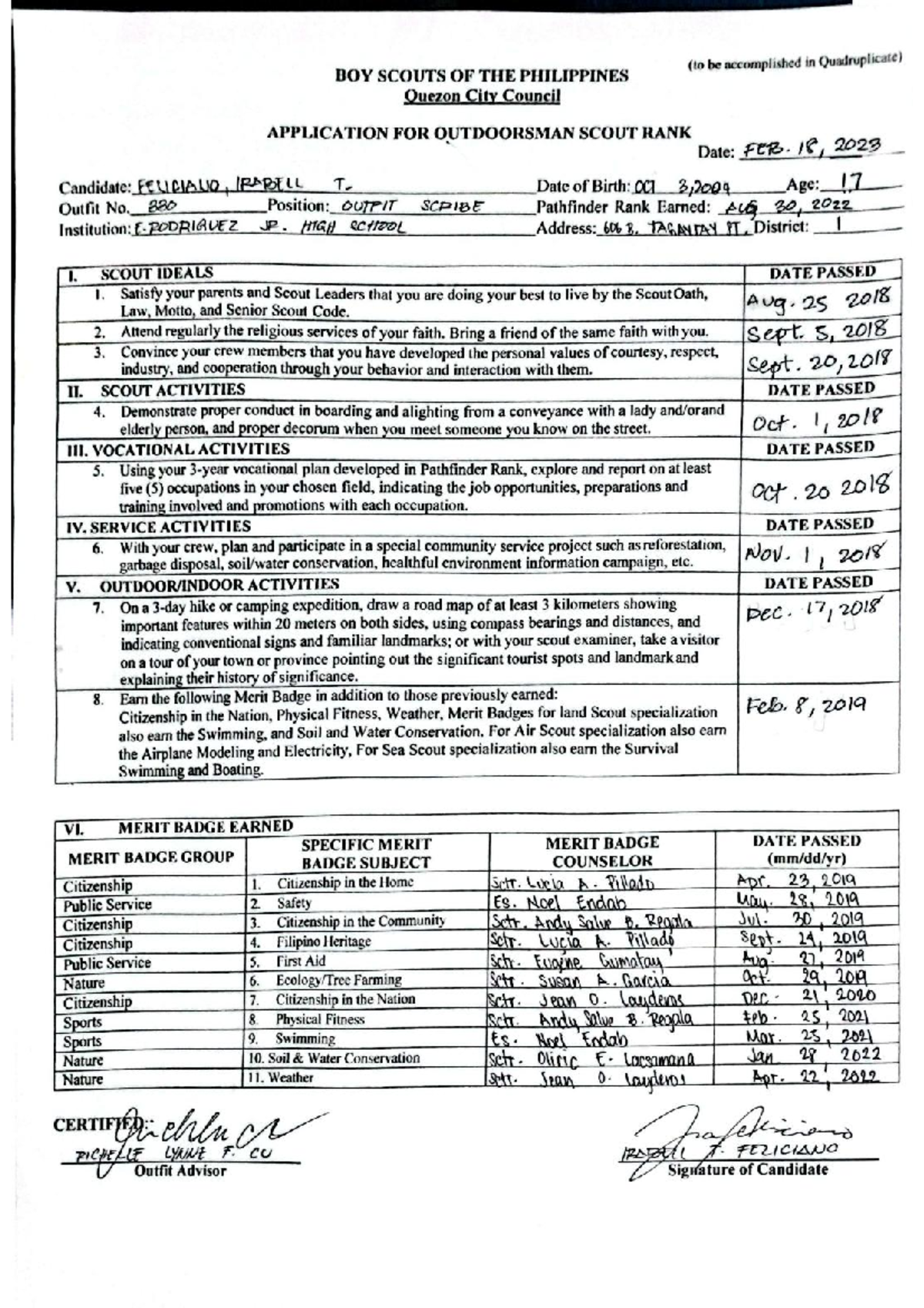 Application Form - nothing - (to be accomplished in Quadruplicate) BOY ...