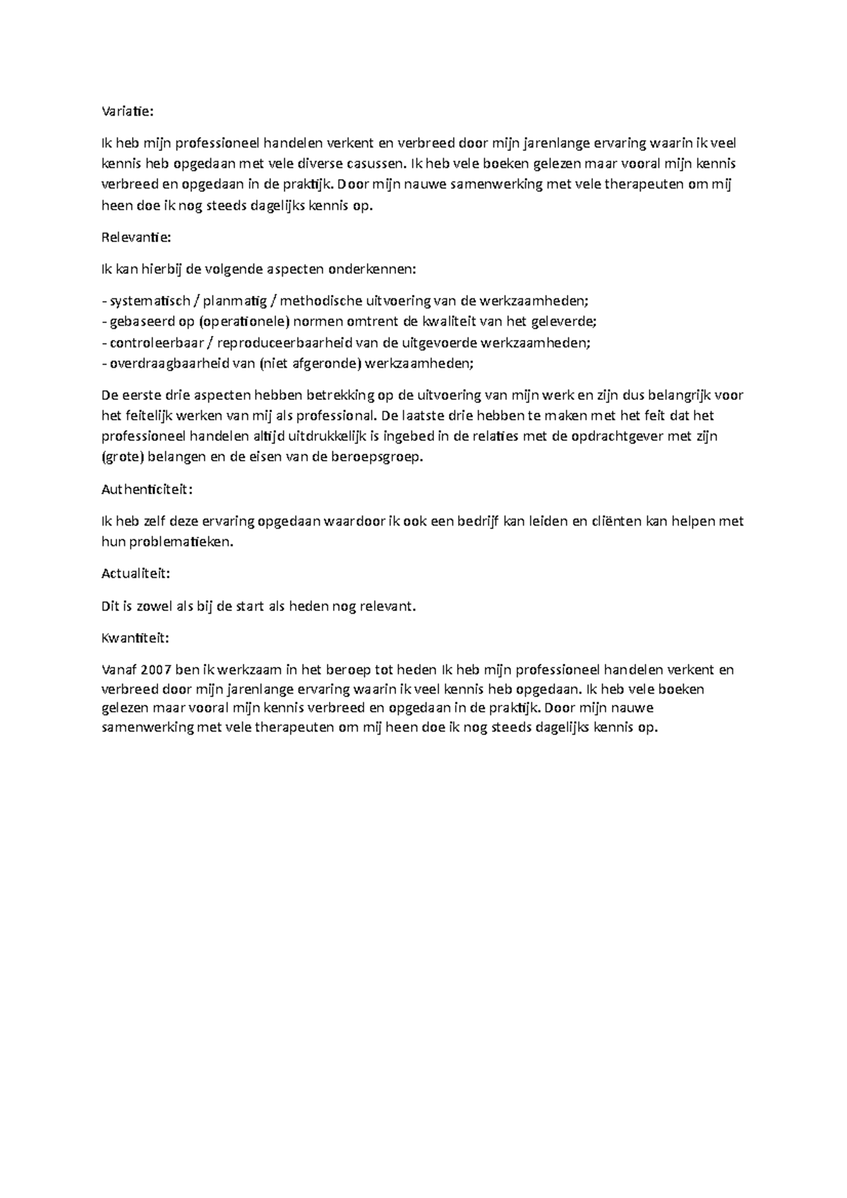 Beroepsidentiteit en Professionaliteit: Evolutie en Groei - Studeersnel