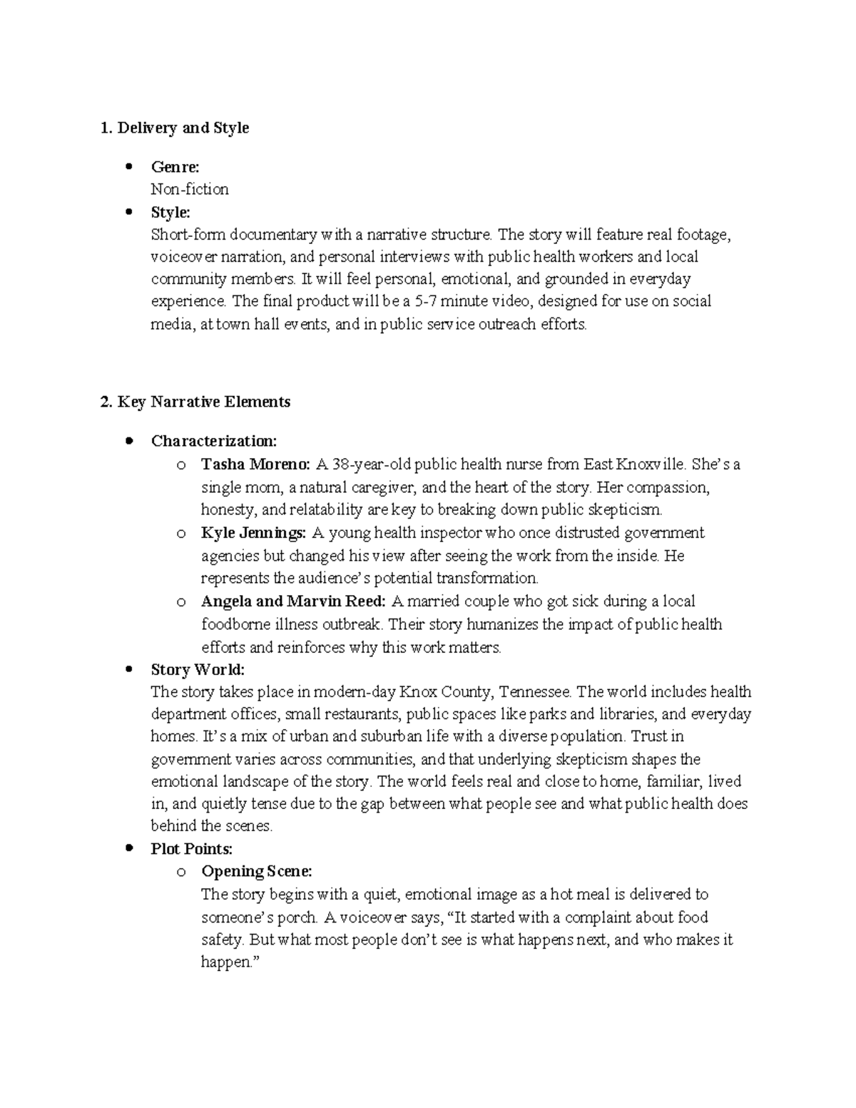 COM-326 5-2 Milestone Two: Documentary Story Outline - Studocu
