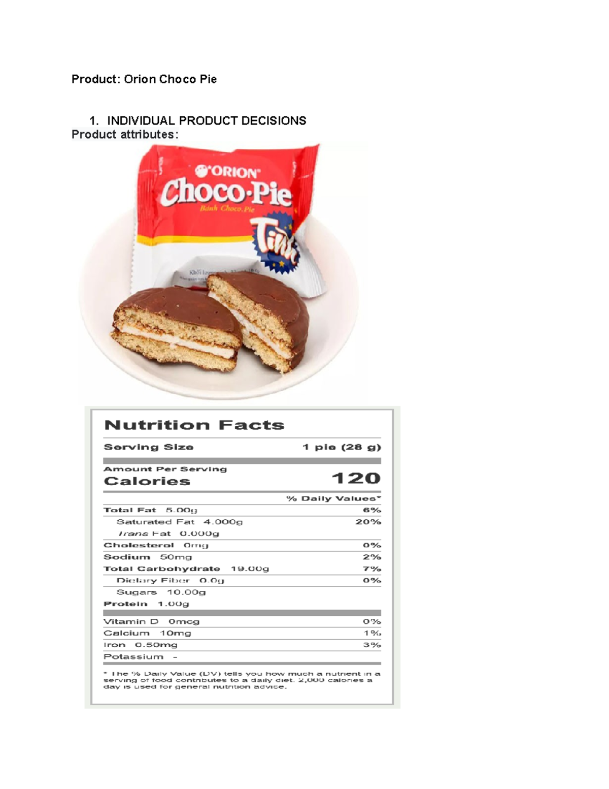 2P-Marketing - Product Analysis of Orion Choco Pie - Studocu