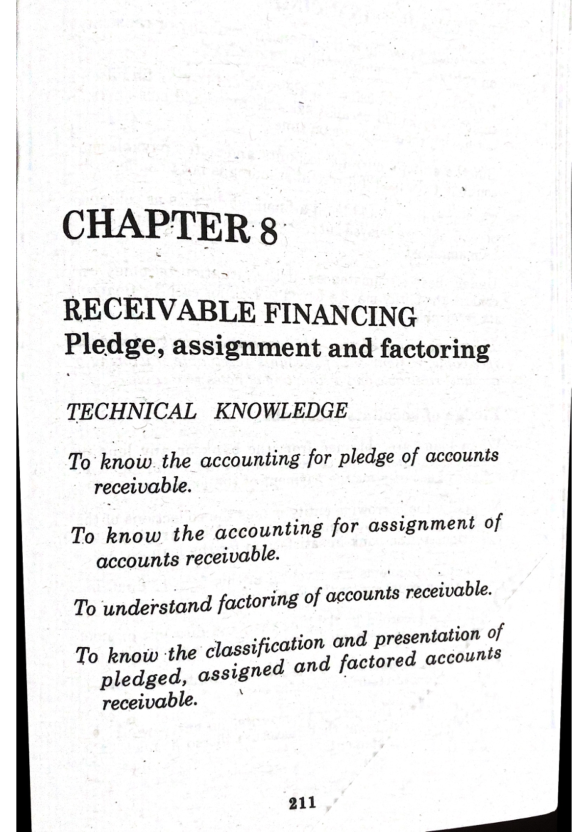 Chapter 8: Receivable Financing - Pledge, Assignment, and Factoring ...