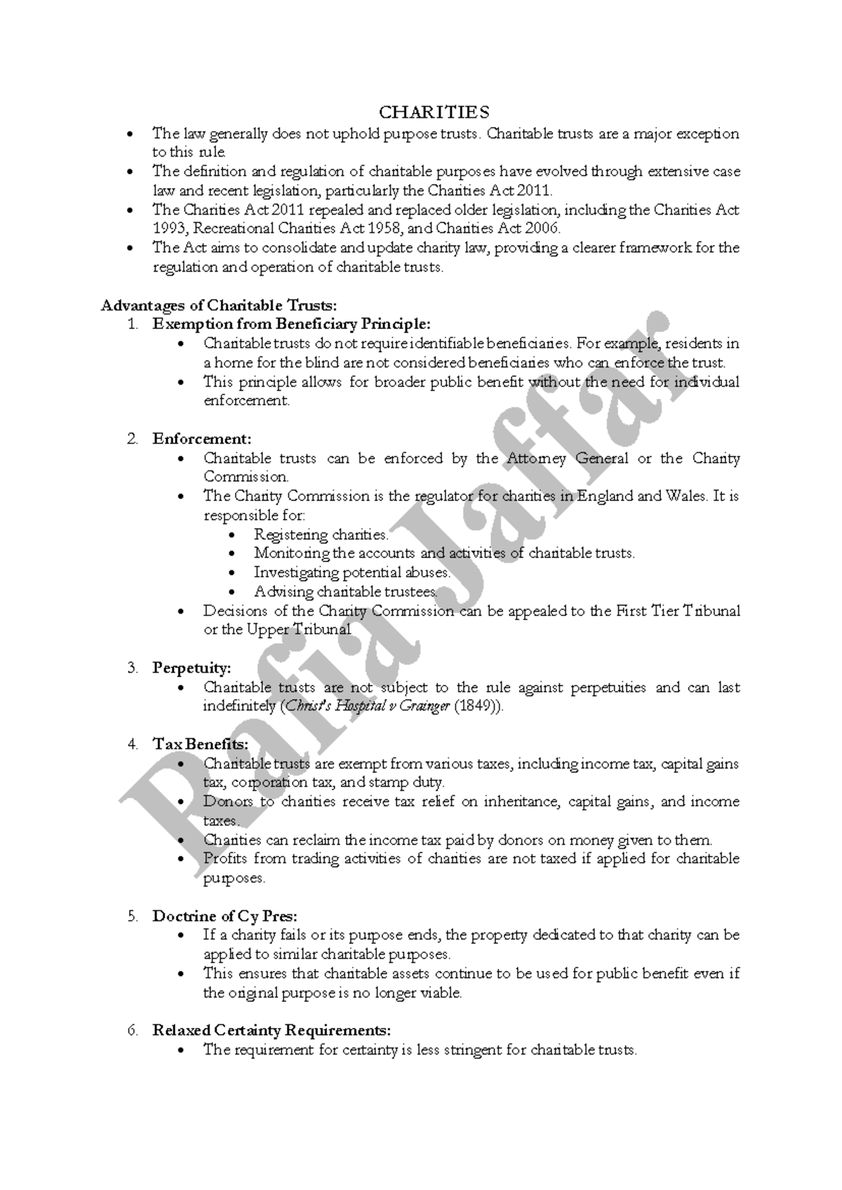 9. Charities: Understanding the Charitable Trusts Framework - Studocu