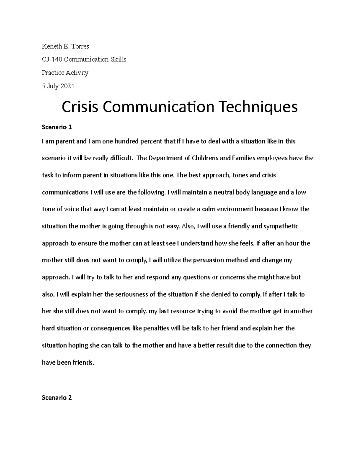 Module 2 Practice activity Assigment - Keneth E. Torres CJ-140 ...