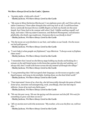 Essay 2 - we have always lived in the castle - Whilst change is an ...