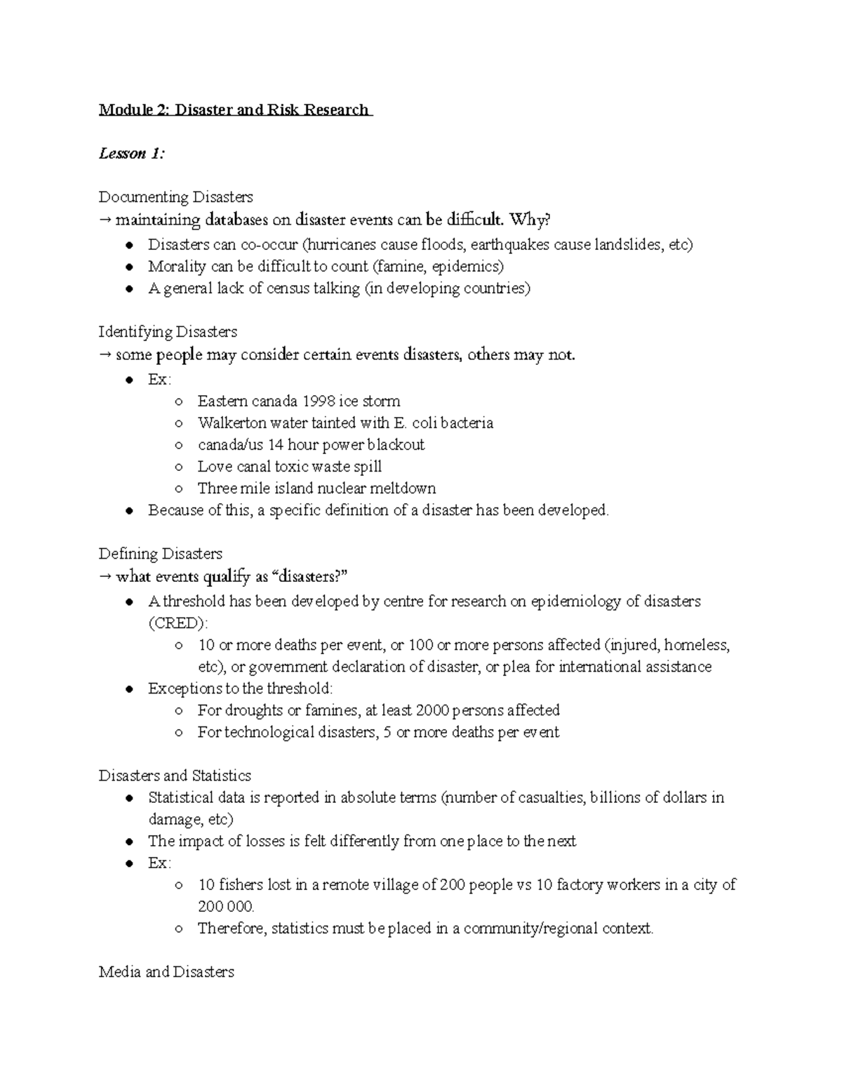 geo 2152 module 2 - Module 2: Disaster and Risk Research Lesson 1 ...