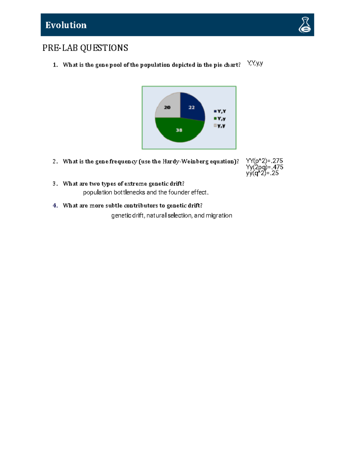 Kami Export - IB 1201 L11 Evolution Pre-Lab & Post-Lab Questions - Studocu