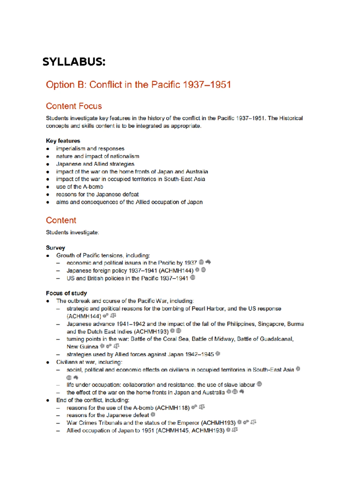 HSC MODERN HISTORY Notes: Conflict in the Pacific (1937-1941) - Studocu