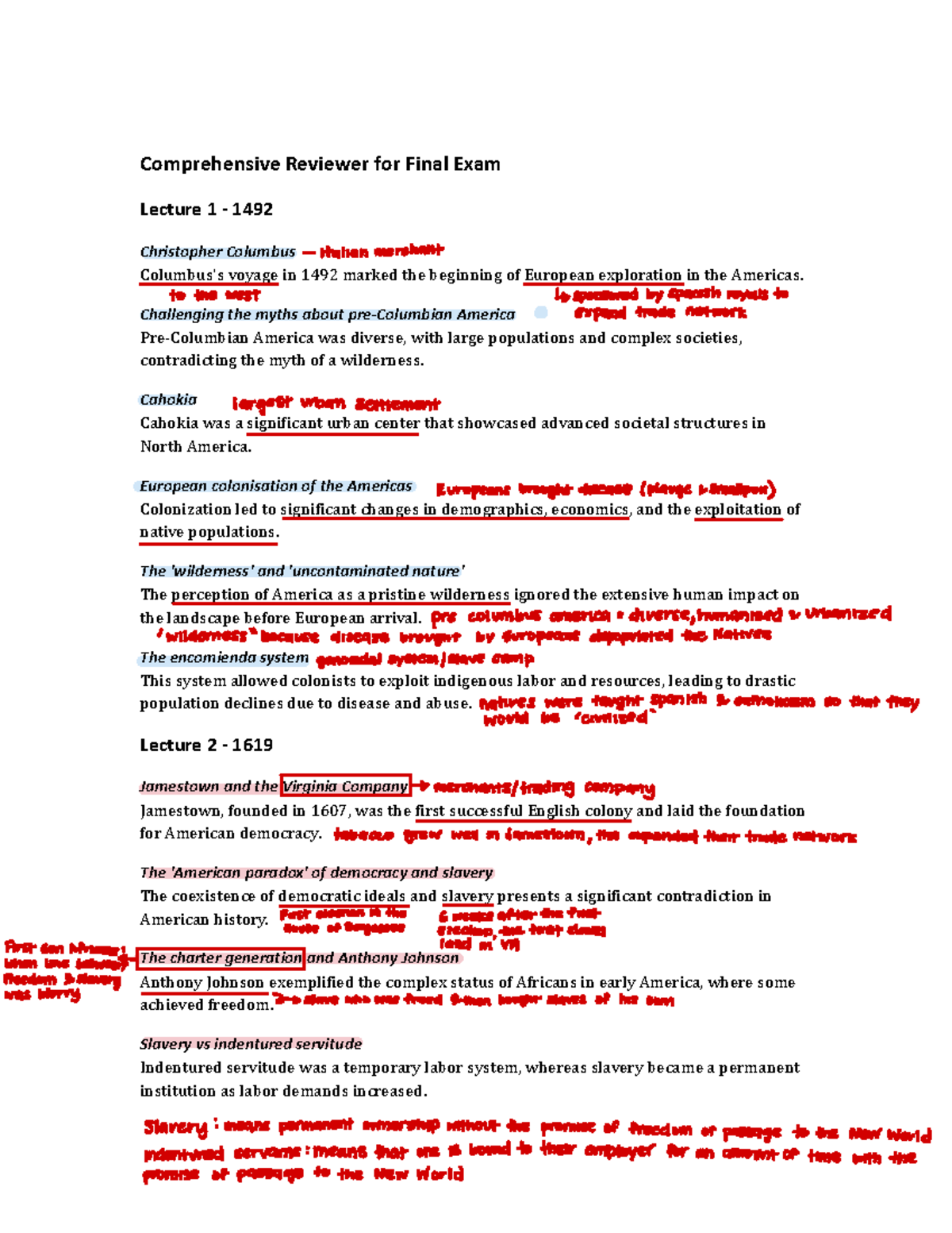 Final Exam Reviewer 2023: U.S. History Overview and Key Concepts - Studocu