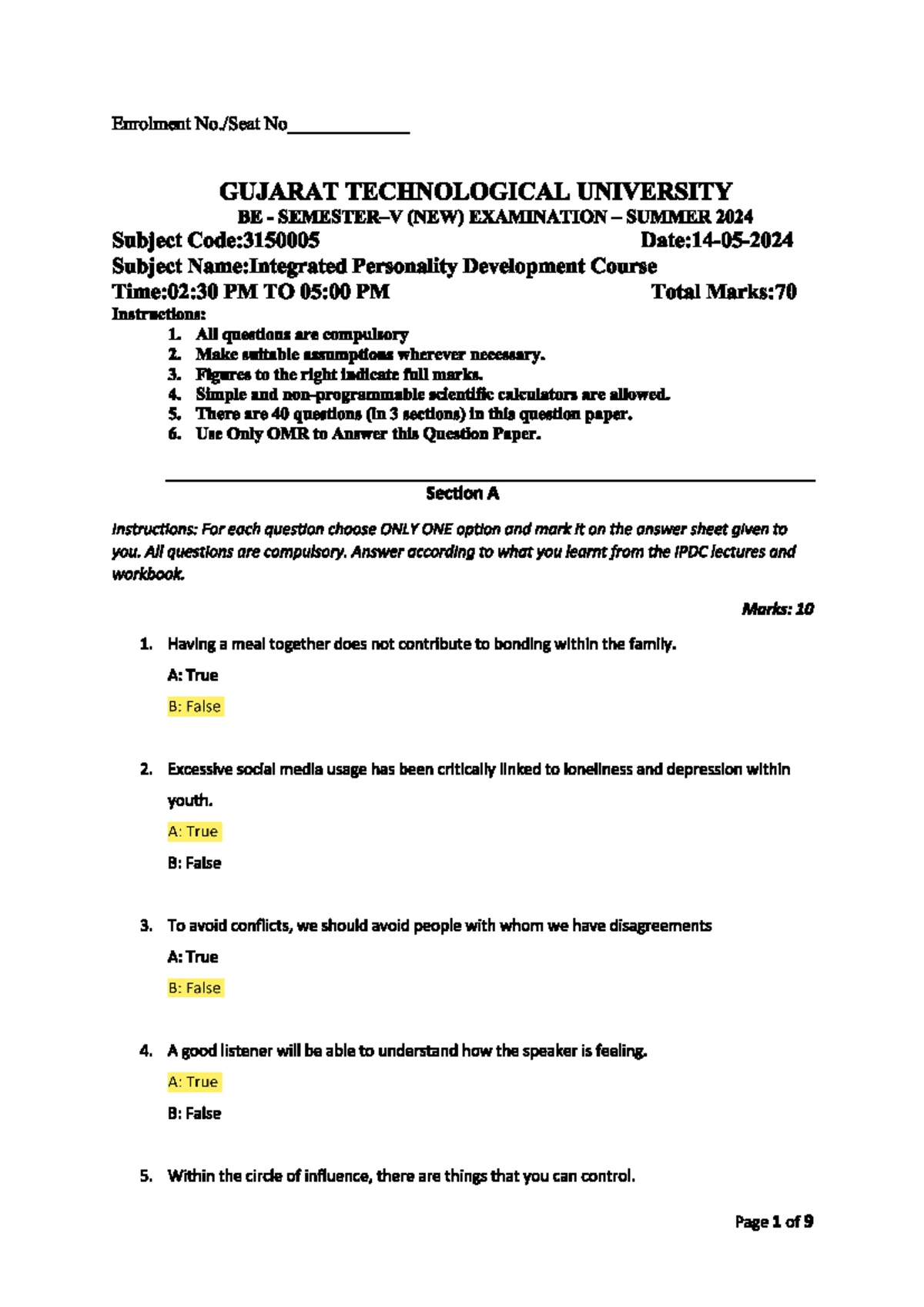 IPDC-1-MCQ Practice Questions for Exam Preparation - Studocu